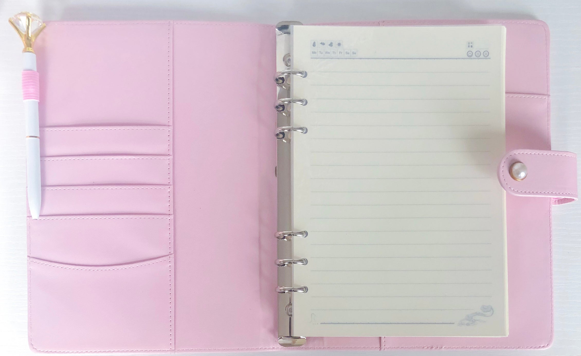 Pink Leather A5 Agenda | Pink Vegan Leather Planner | Pink A5 Planner ...