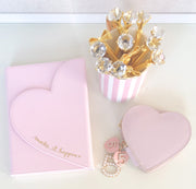 Pink Heart Journal Notebook | Pink and Gold Journal | Pink Heart Shaped ...